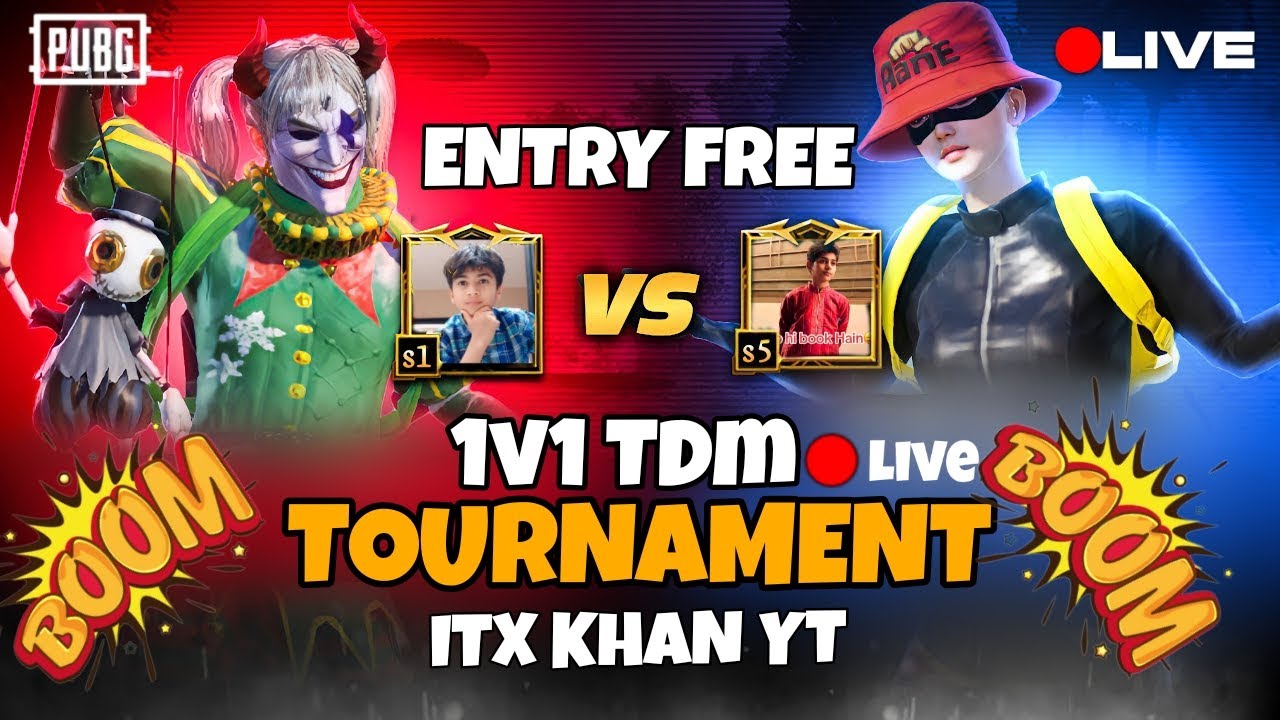 Free Entry 1v1 TDM Tournament livestream with ItX khan Yt|Pubg Mobile Live - YouTube