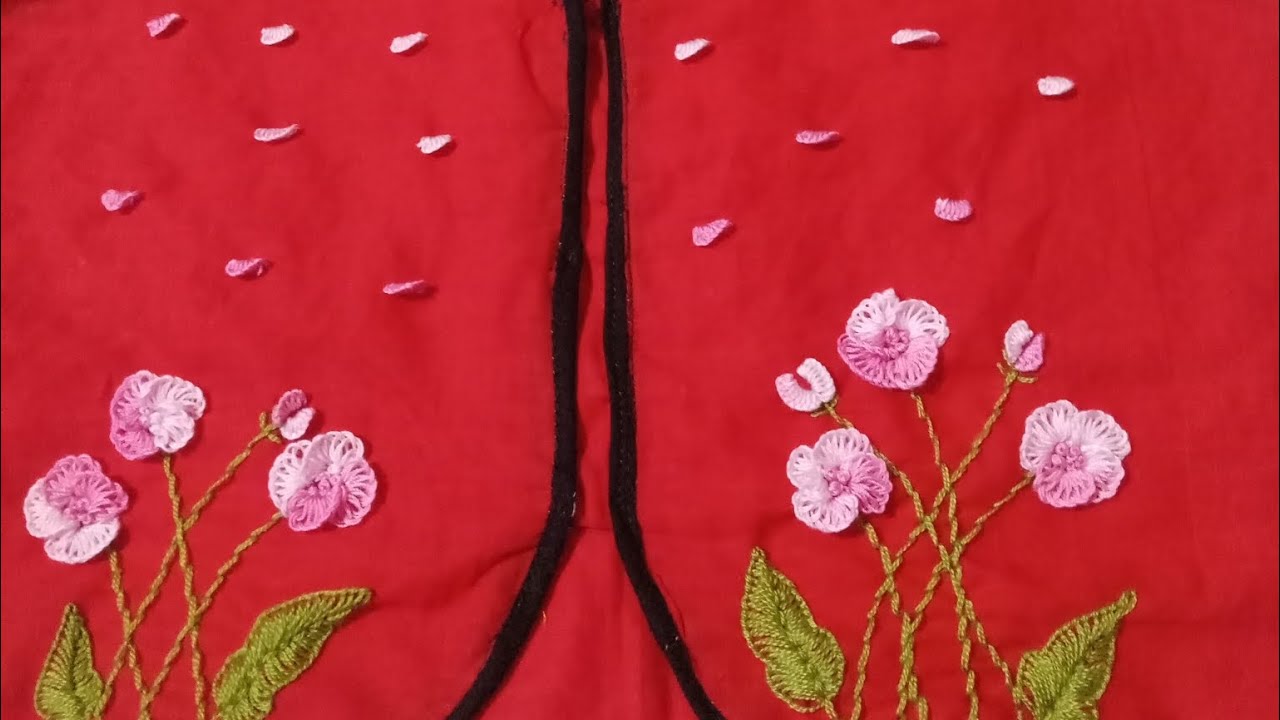 Beautiful Rosh flower. Hand embroidery flower desing video. - YouTube
