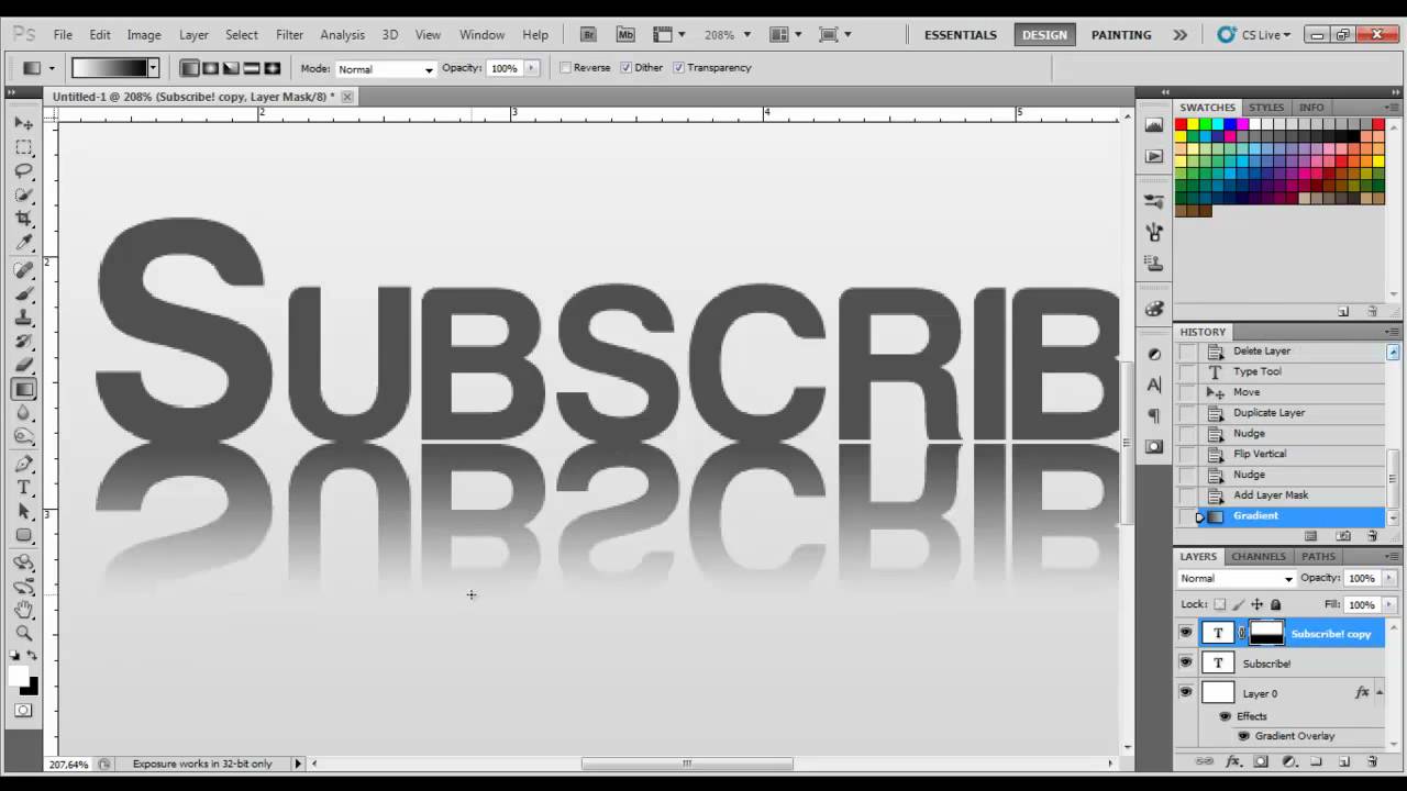Text Reflection - Adobe Photoshop [HD] - YouTube