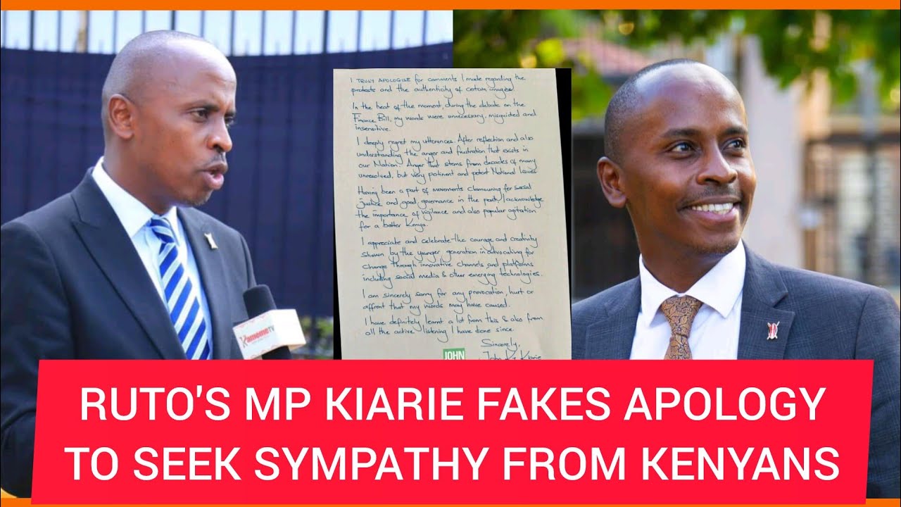 RUTO'S MP KJ KIARIE FAKE APOLOGY TO SEEK KENYANS SYMPATHY || SECRET ...