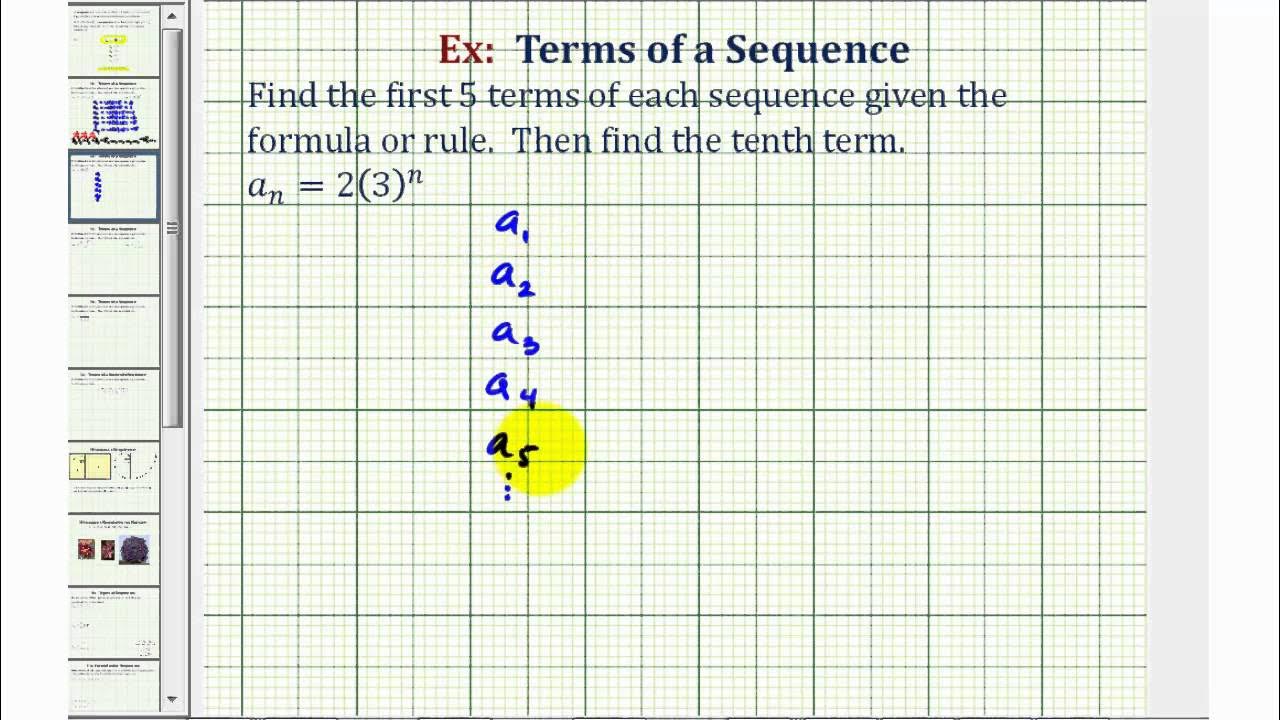 Ex 1: Finding Terms in a Sequence Given the Sequence Formula - YouTube