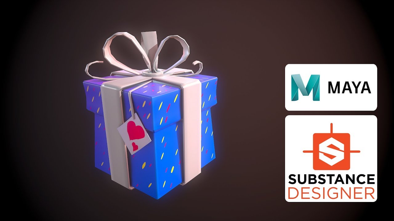 Autodesk Maya 2018 - Stylized Gift Box Substance Painter Yanaworldwide ...