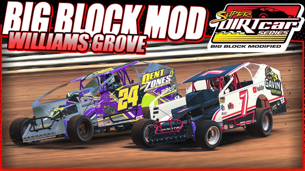 Big Block Modified - Williams Grove Speedway - iRacing Dirt - YouTube