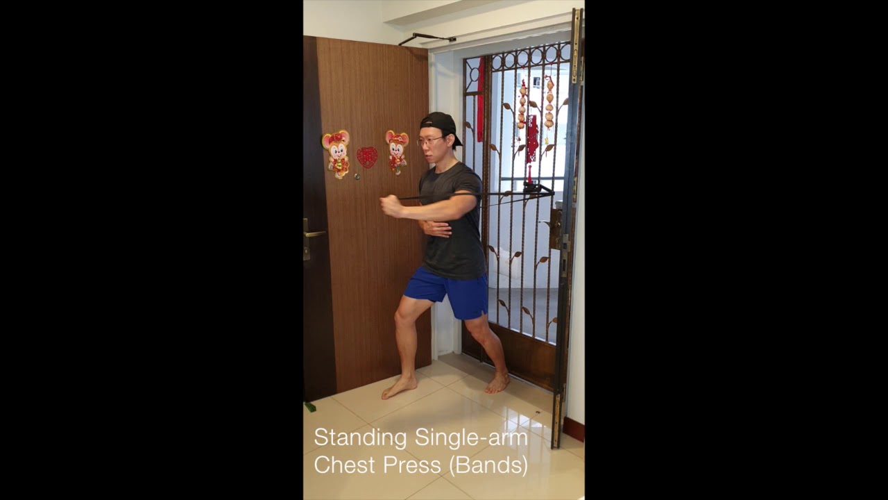 Standing Single-arm Chest Press (Bands) - YouTube