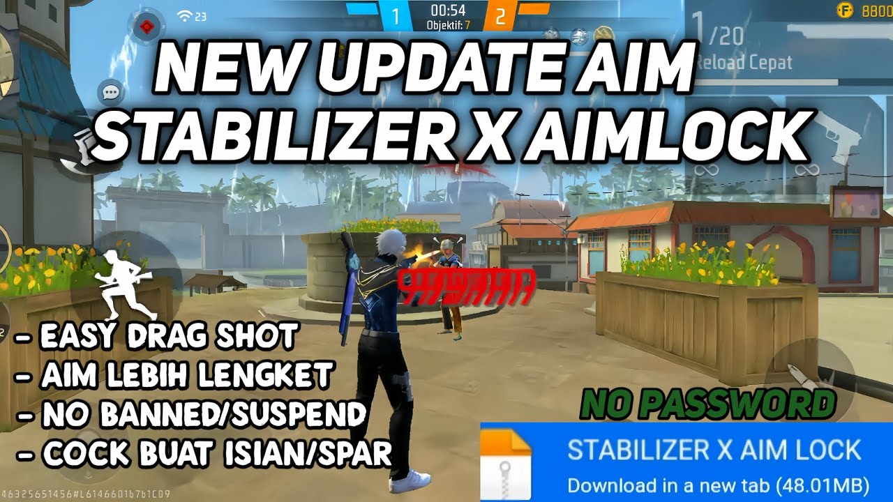 NEW UPDATE STABILIZER X AIMLOCK FF MAX FF BIASA DI JAMIN AIM NEMPEL ...