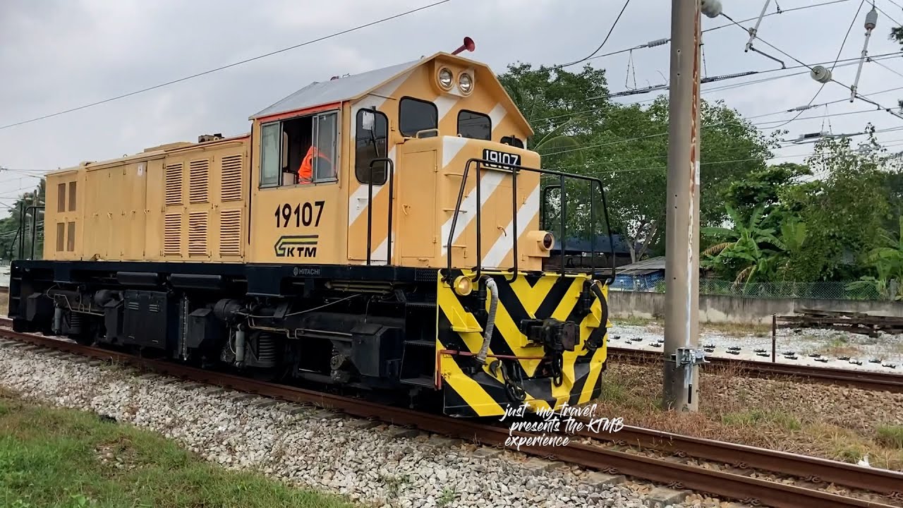 KTMB Class 19107 Shunter locomotive at Port Klang train line. 1st time ...