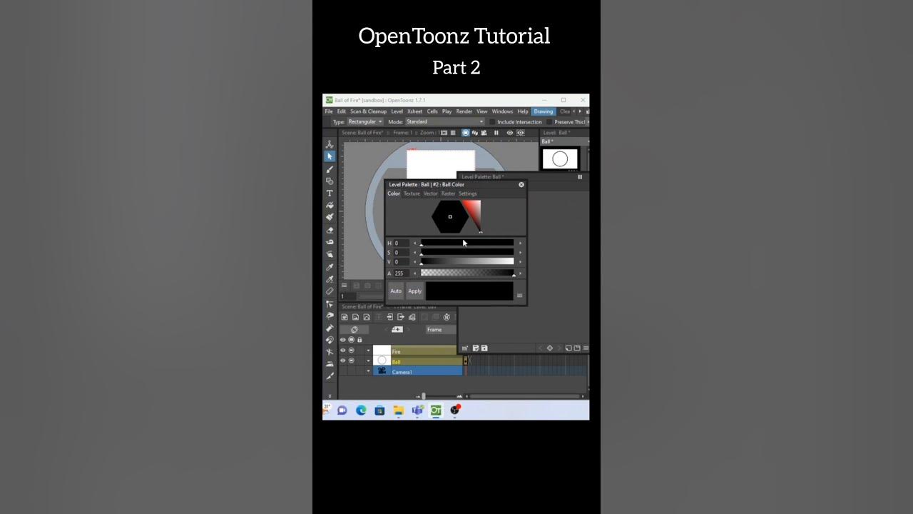 OpenToonz Animation Tutorial Part 2 | Fireball 🔥#opentoonz - YouTube
