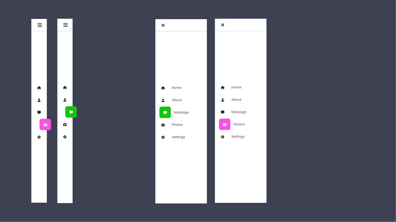 how to create sidebar navigation menu using html and css | create side ...