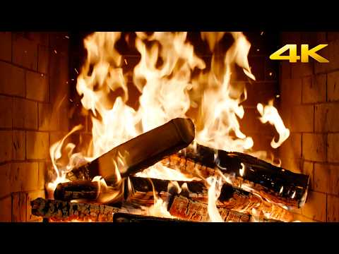 🔥 Şömine Ambiyansı, Yavaş Yanan Kütükler ve Huzurlu Çıtırtılar (Fireplace 4K)