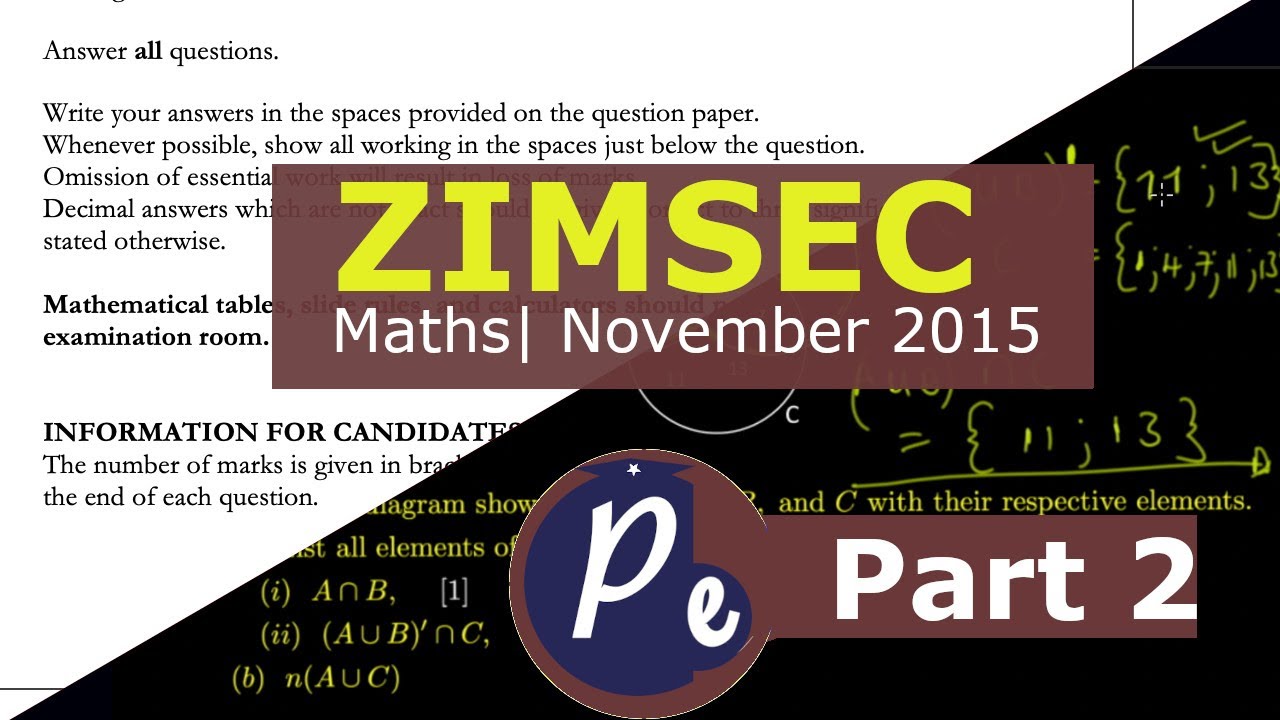 ZIMSEC O'Level Maths| November 2015 Paper 1| Part 2 - YouTube