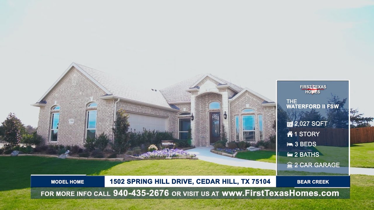 First Texas Homes: Model: Bear Creek: Waterford II FSW (2022) - YouTube
