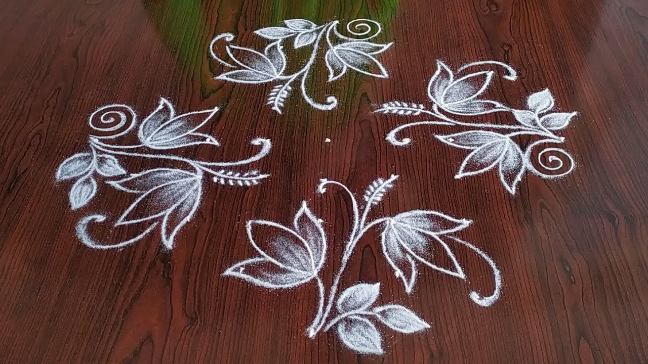 Simple easy daily kolam (9×1) dot's... - YouTube