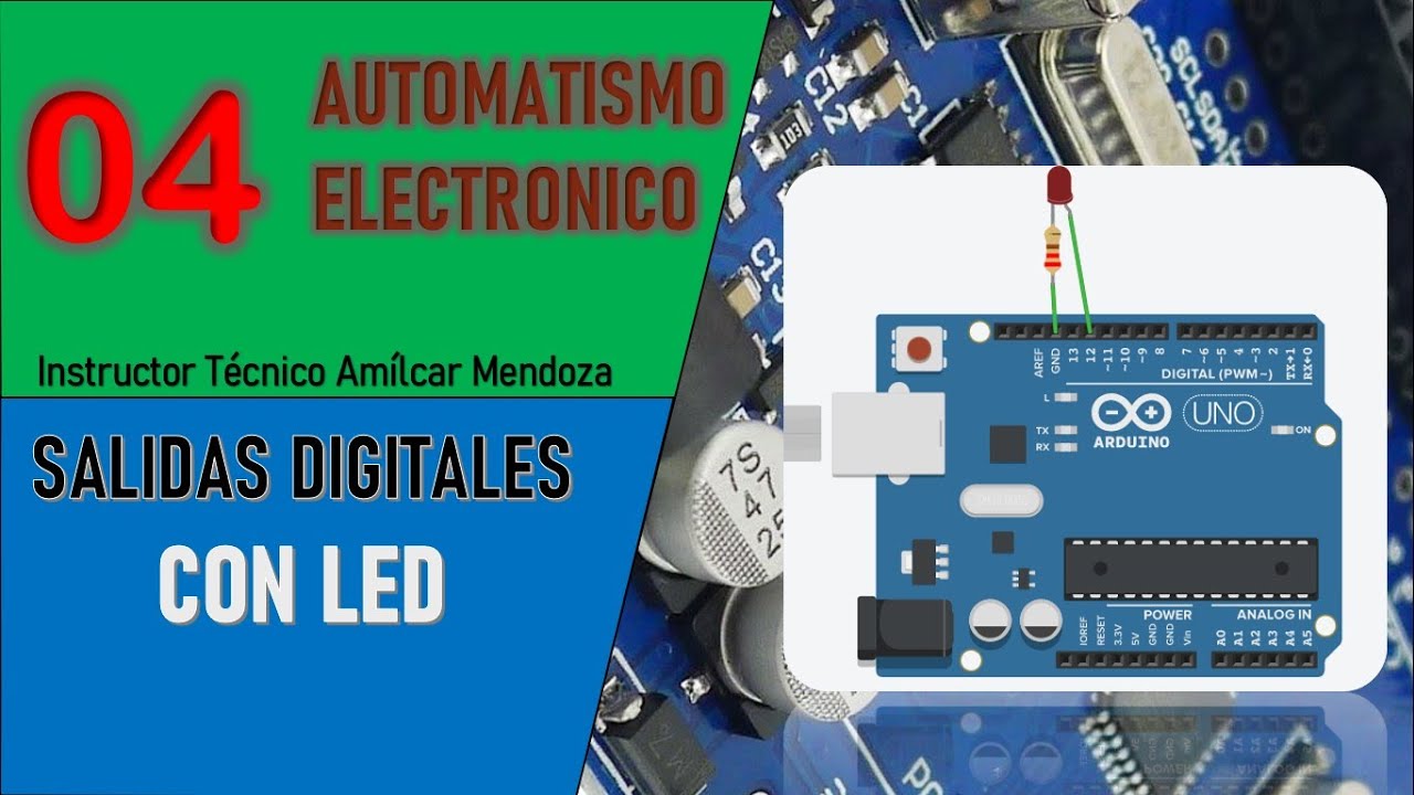 04 PINES DIGITALES DE SALIDA CON ARDUINO EN TINKERCAD - YouTube