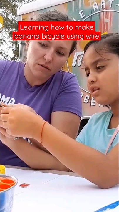 Learning how to make banana bicycle using wire🥰 #USA #shorts # ...