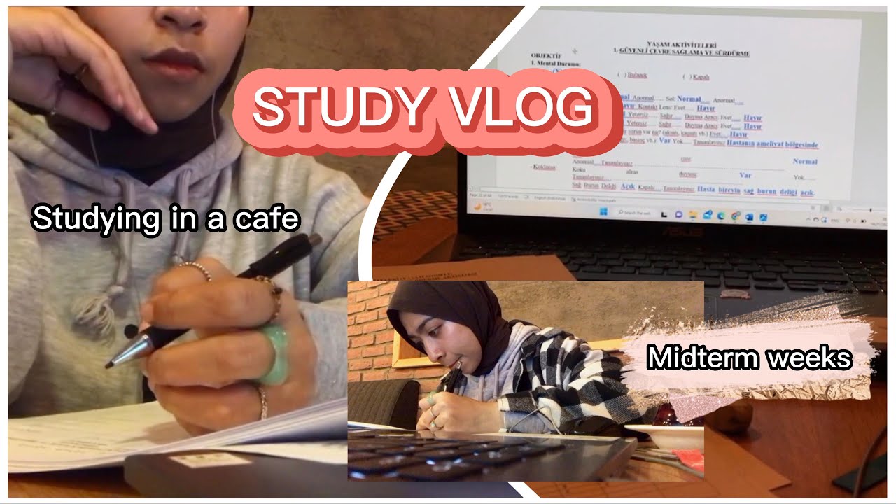 STUDY VLOG | studying at café | Nursing school | midterm weeks | silent vlog👩🏻‍💻📚 - YouTube