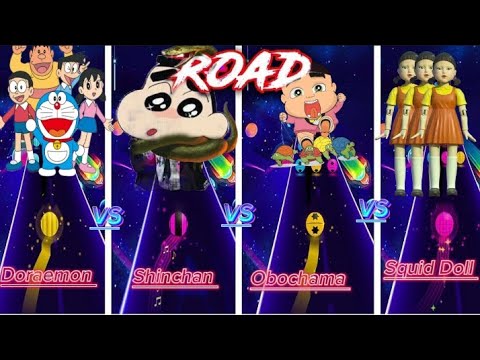 Doruman vs Sad Shinchan VS Obo chama vs squid game Dancing Road match #ngtinja