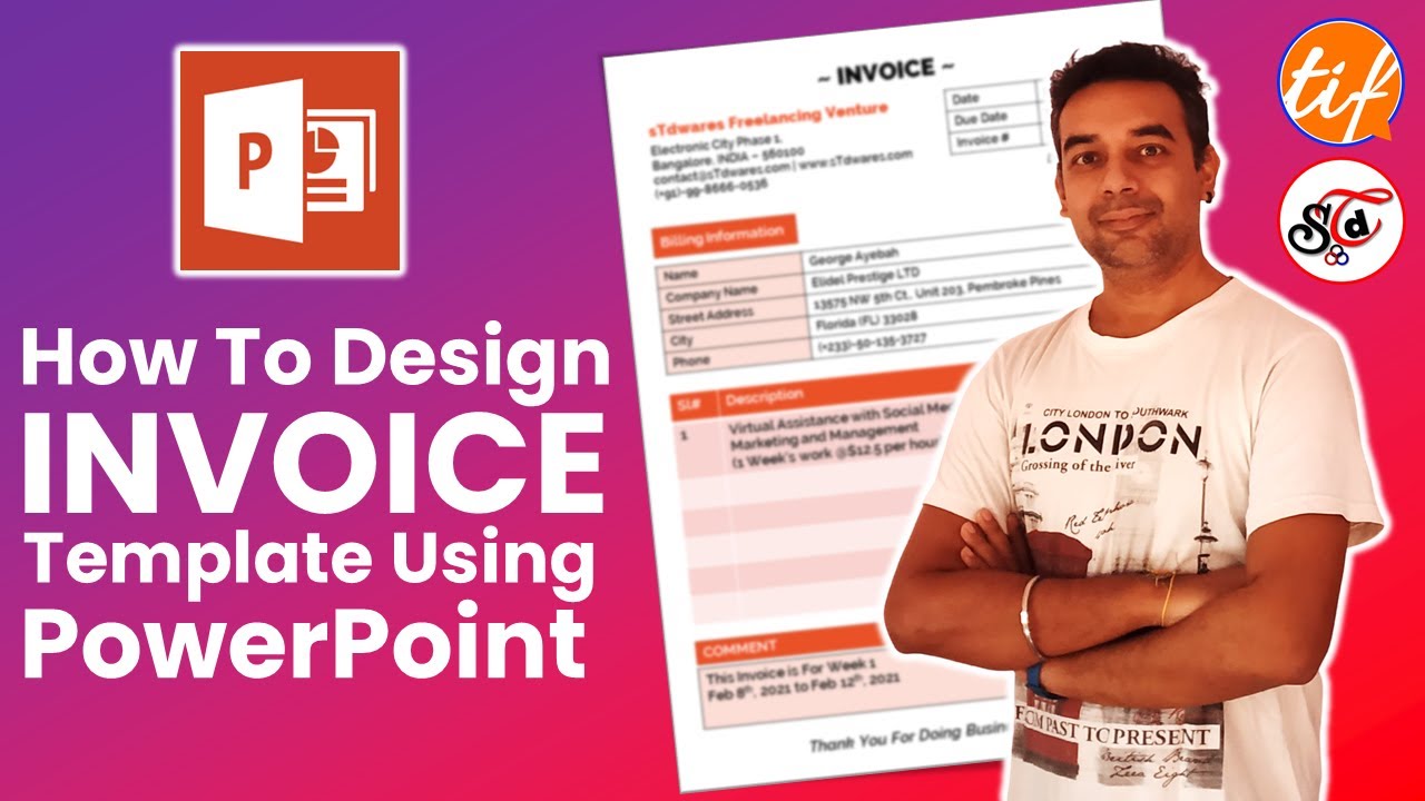 How to Design Invoice Template using PowerPoint | The Indian Freelancer ...