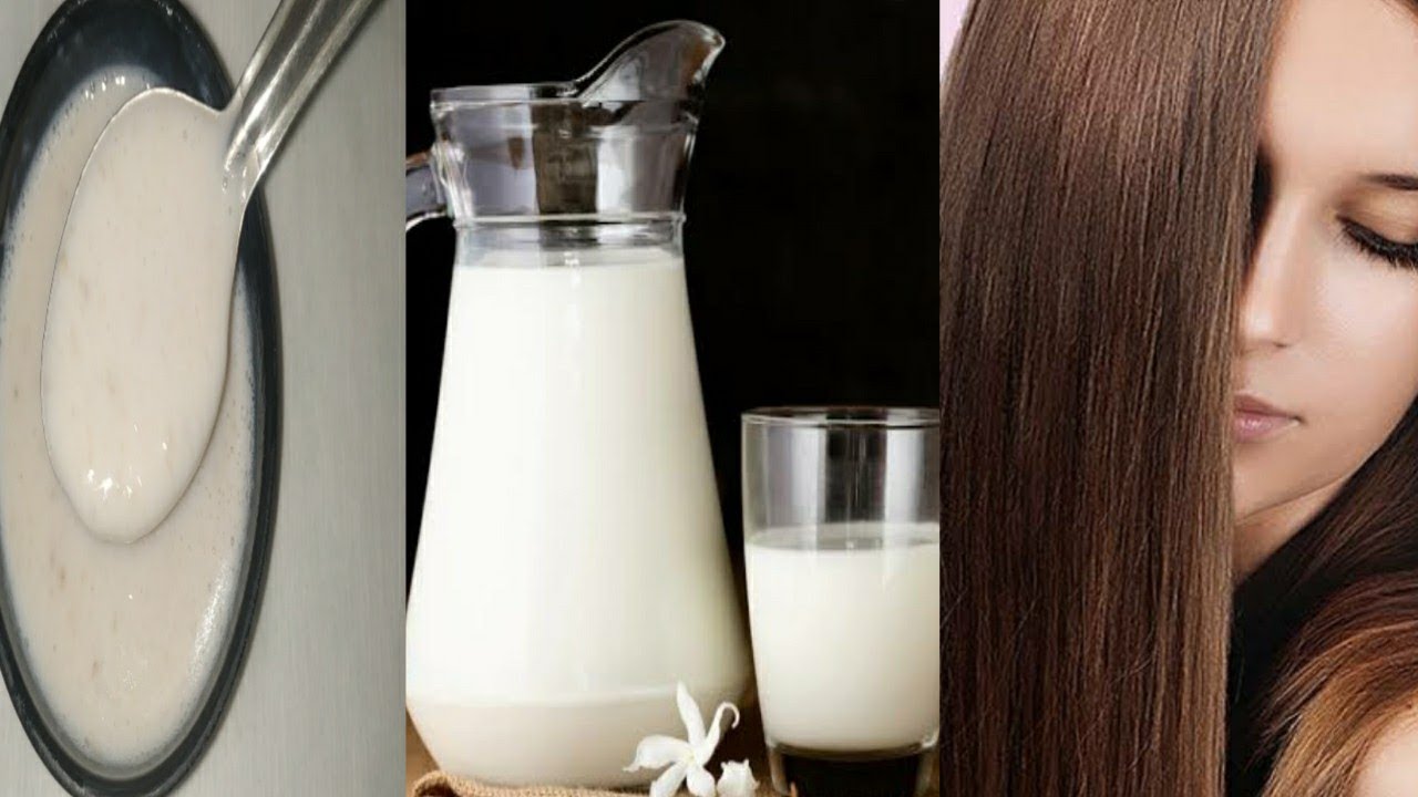 Raw milk hair mask | straight hair with Raw milk || - YouTube