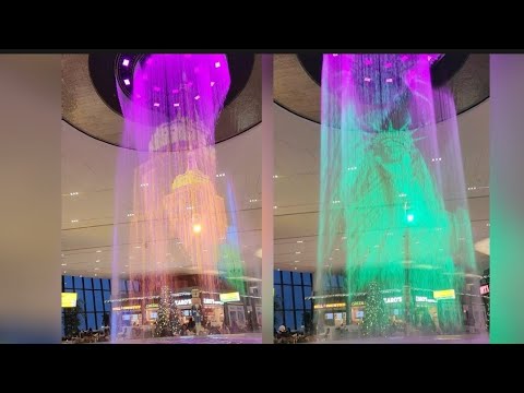 Water feature show in LaGuardia Airport Terminal B,New York - YouTube