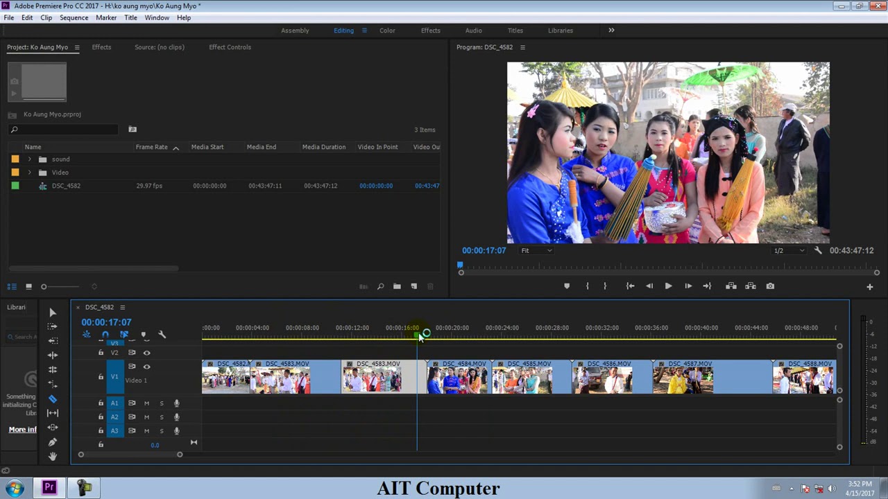 How to Razor tool adobe premiere pro cc 2017 myanmar - YouTube