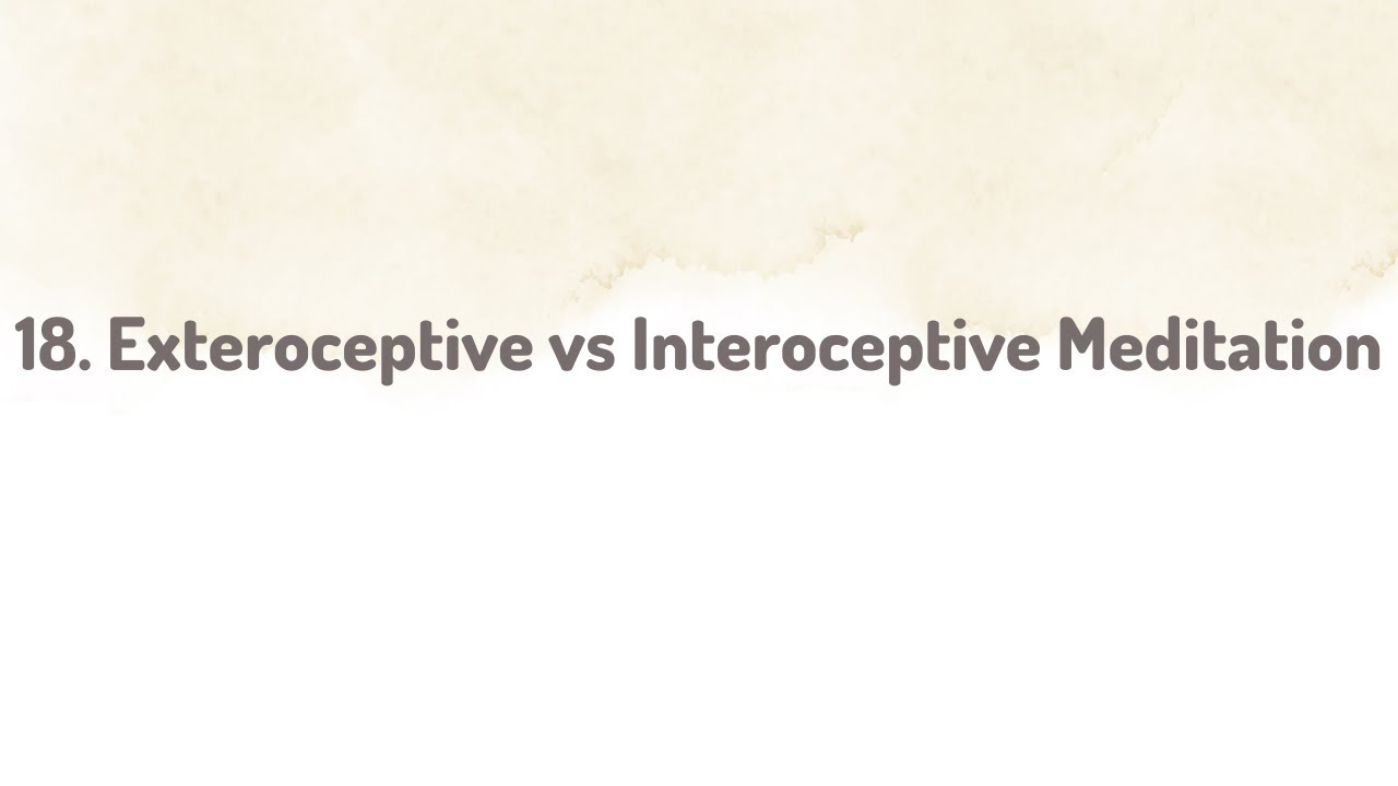Mindfulness - Exteroceptive Meditation vs Interoceptive Meditation ...