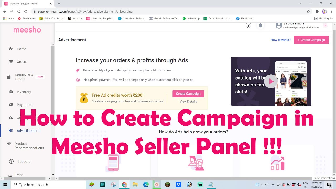 How to Create Campaign in Meesho Seller Panel !!! - YouTube