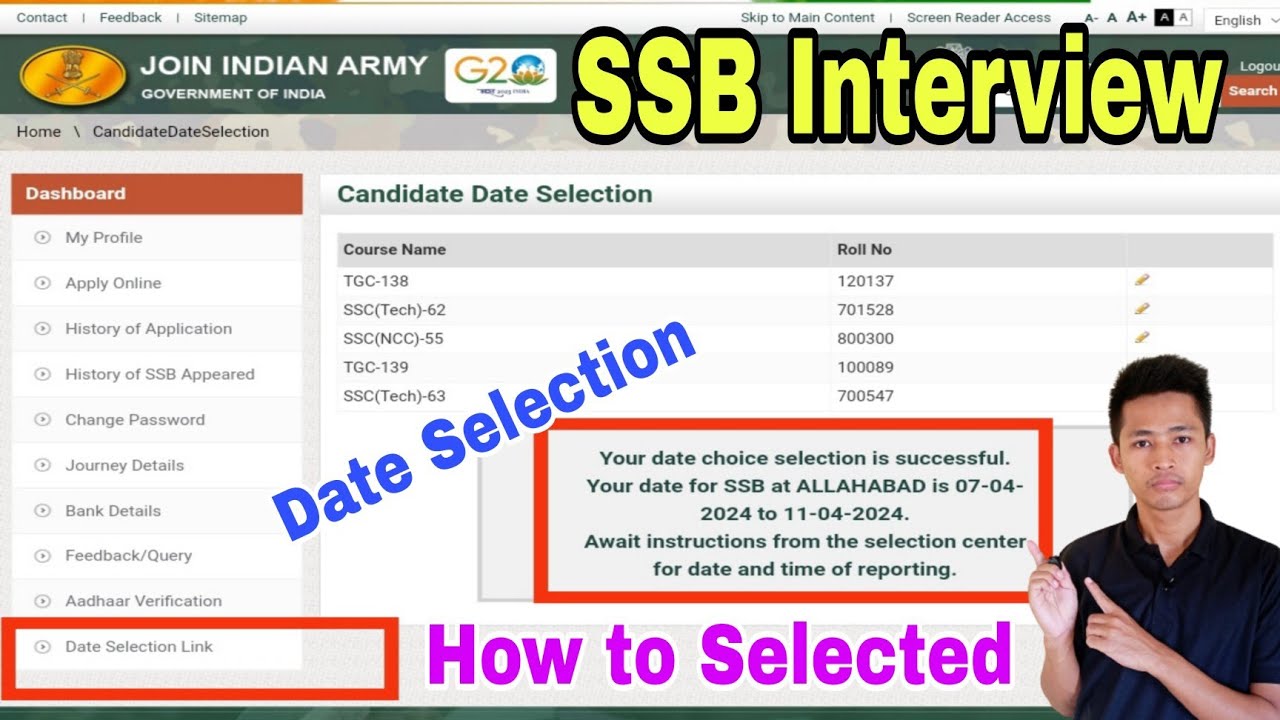 SSB interview date selection process, SSB interview date, Choose kaise ...
