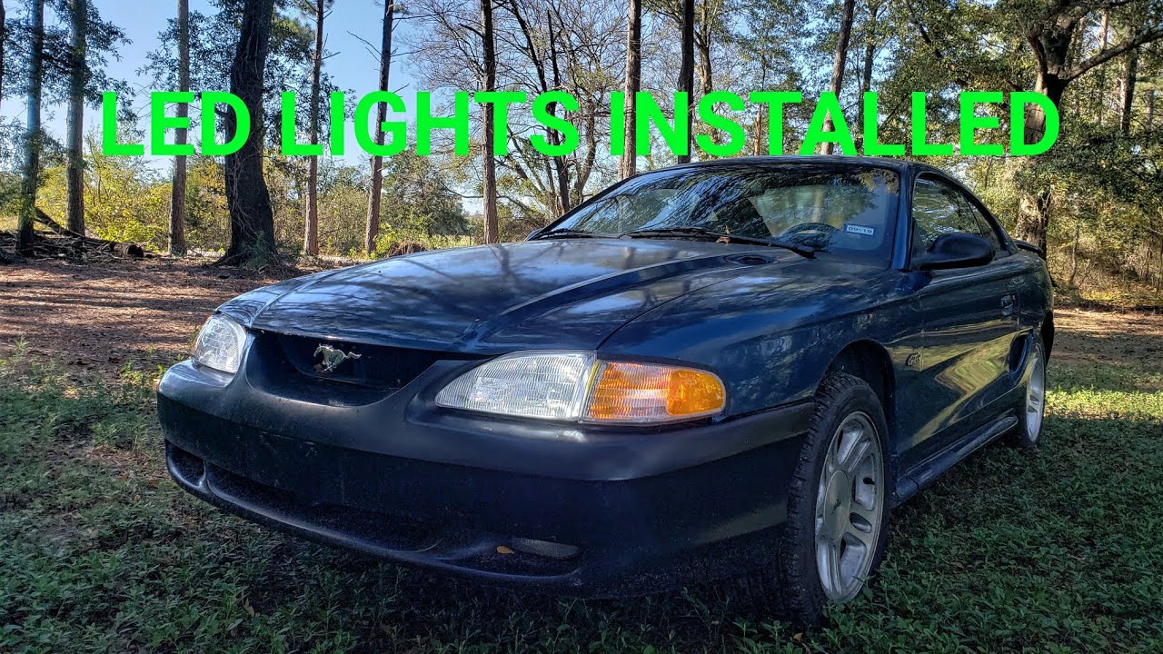 $800 SN95 Mustang GT Project Car: installing led lights - YouTube