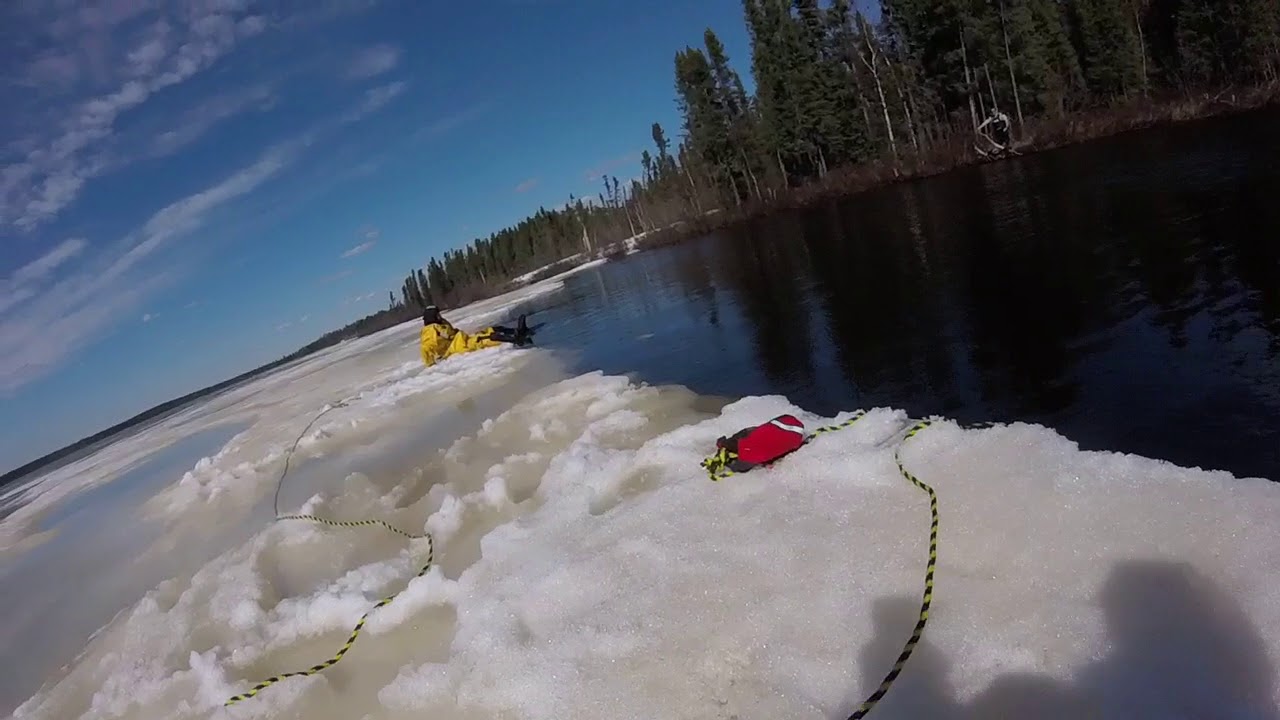 Ice rescue training, Lynn Lake, Manitoba - YouTube