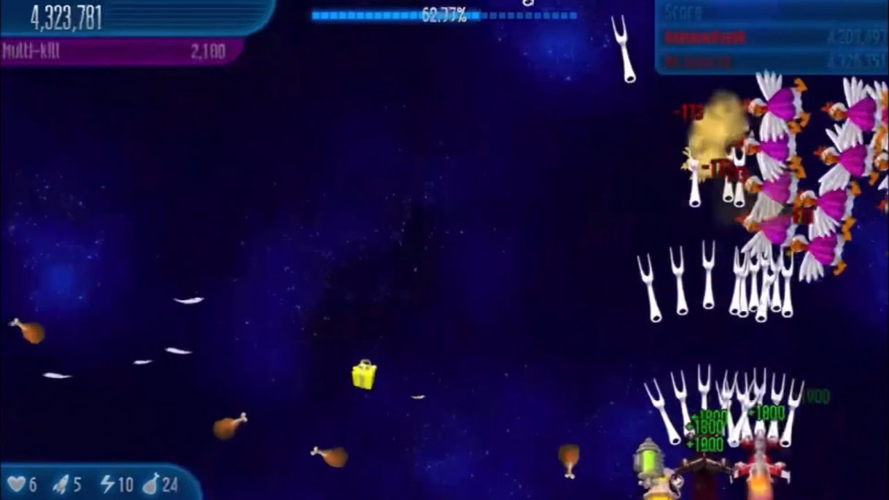 Chicken Invaders 5 COTDS - Multiplayer with Frenetic Mode - YouTube