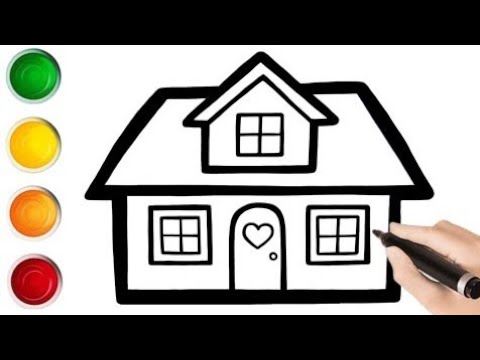 3D House Drawing, Colouring, Painting For Kids and Toddlers||How To ...
