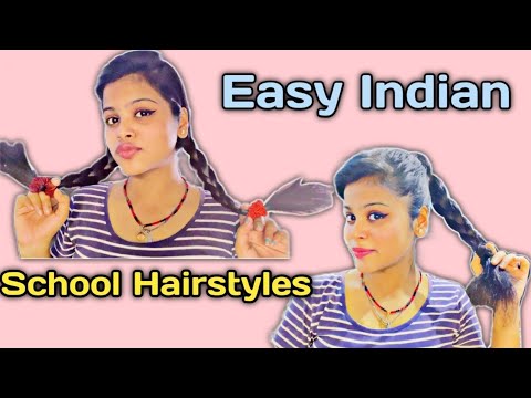 3 Easy Hairstyles For Indian School Girls I Kanika Bhushan - YouTube
