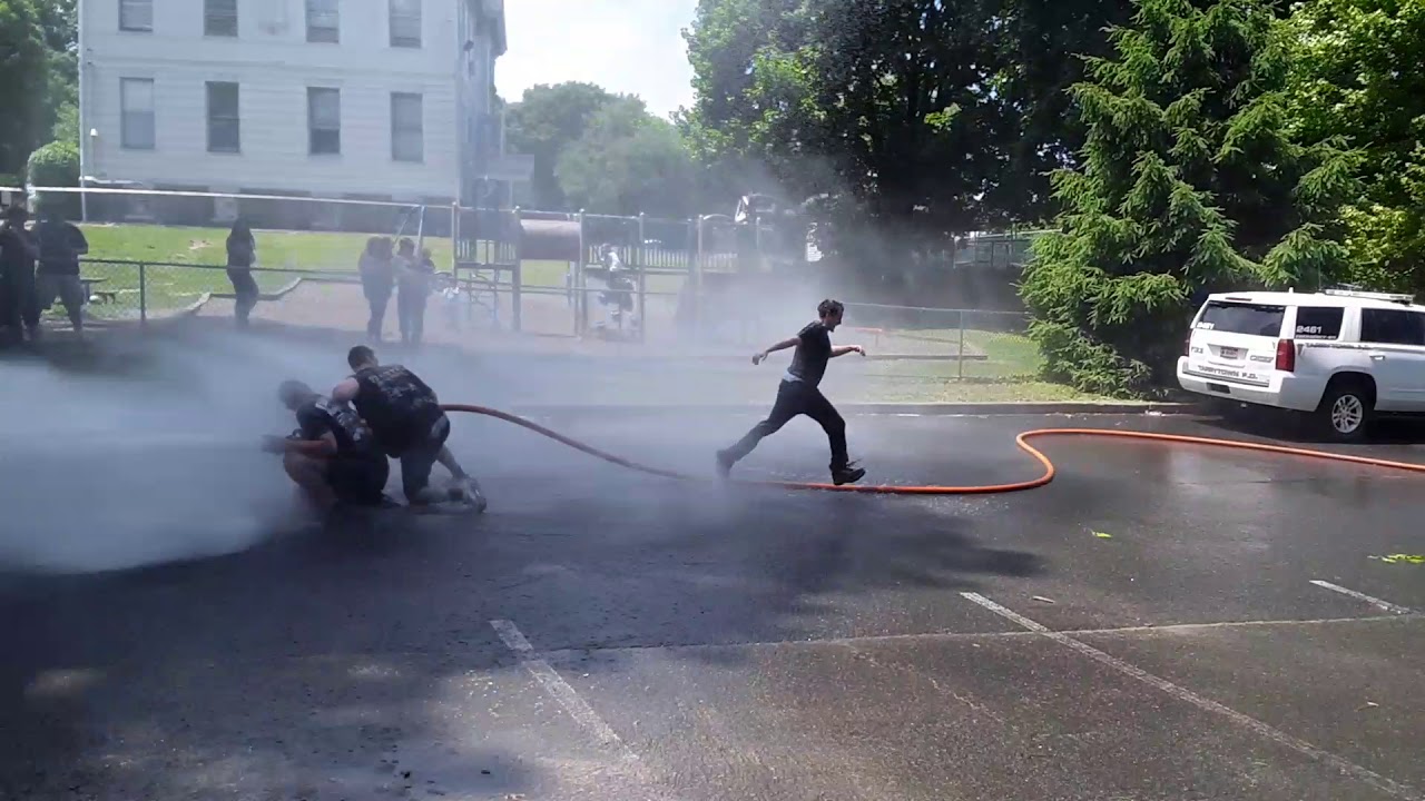 Tarrytown E-77 Wet Down New Engine getting wet then the Battle was on ...