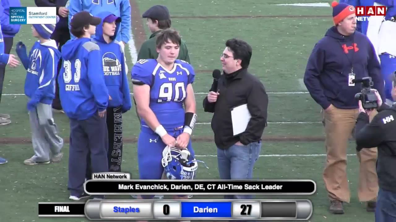 HAN: Mark Evanchick sets Connecticut Sack Record - YouTube