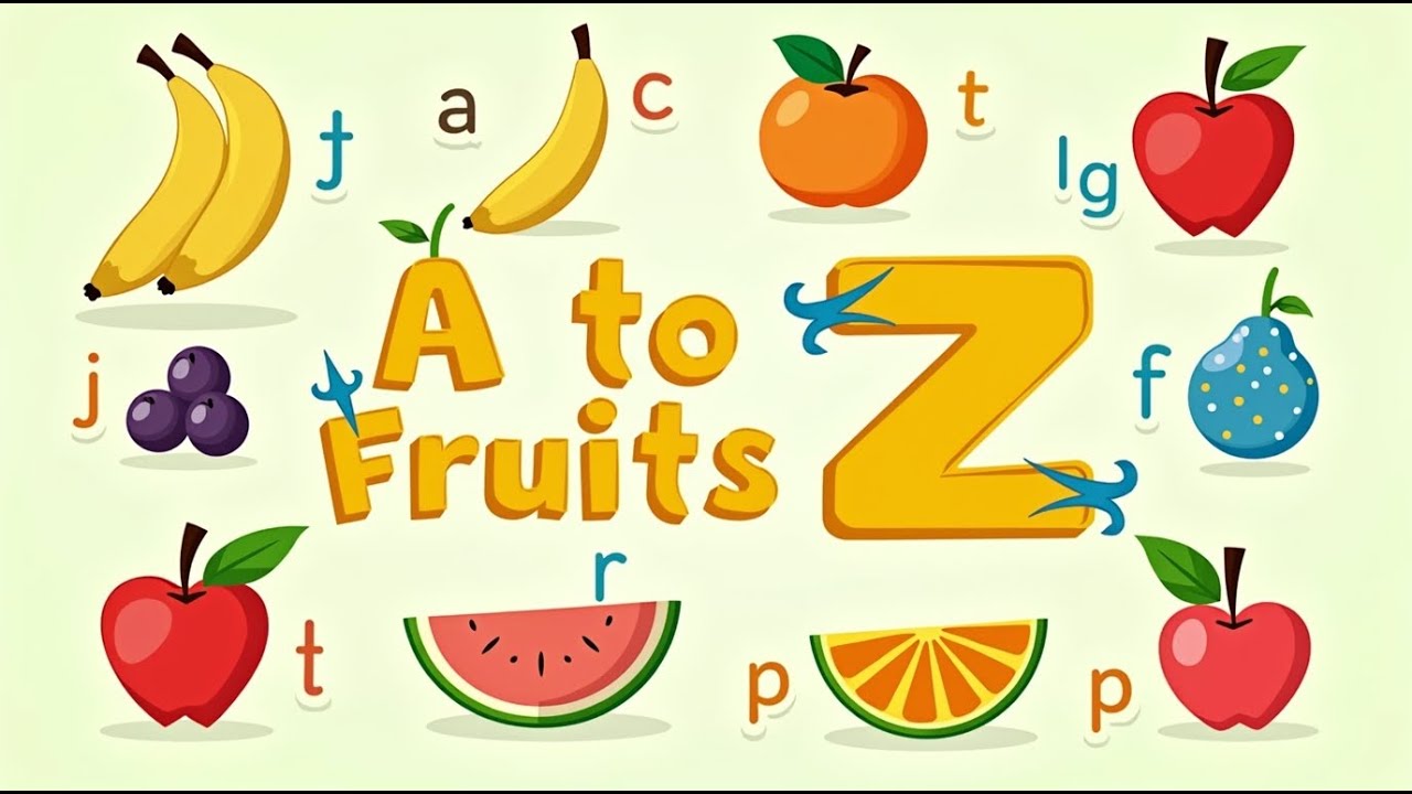 A to Z Fruits, A to Z Fruits with pictures and pronunciation #abcsong ...