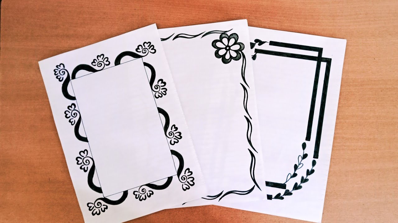 3 Black border designs for Project/Simple black border designs/ project ...