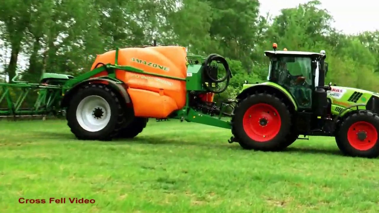 Spraying Folia Feed with Claas and Amazon. - YouTube