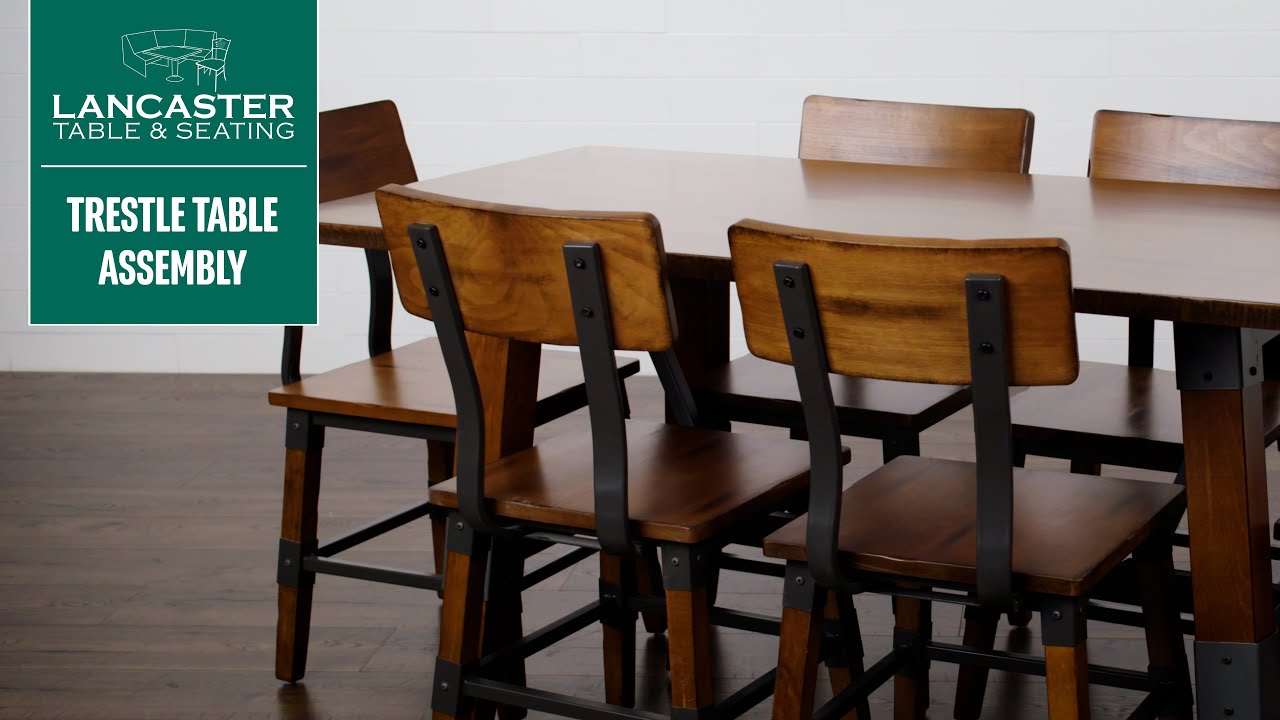 Lancaster Table & Seating Trestle Table Assembly - YouTube