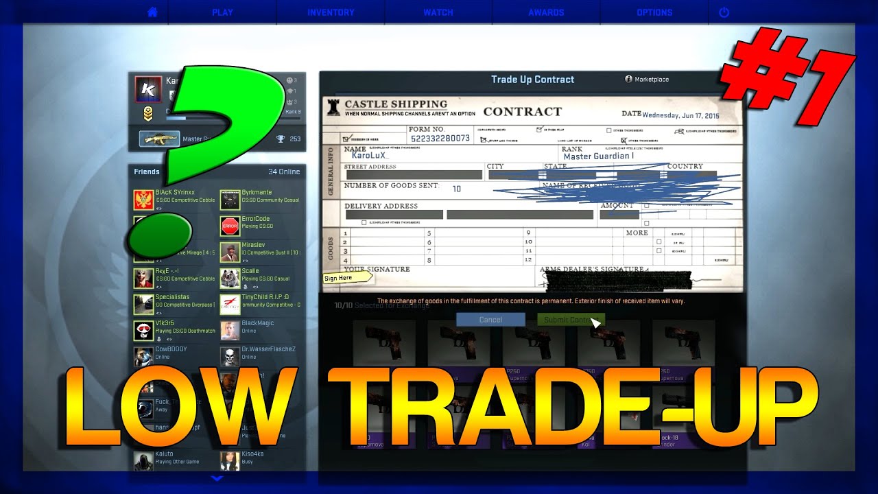 CS:GO - LOW Trade-Up Contract - YouTube