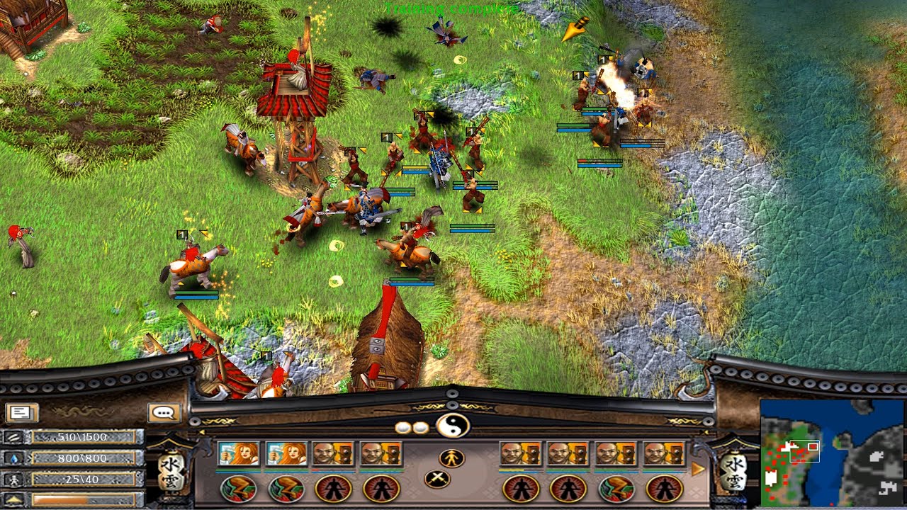 Battle Realms WotW: Skirmish - Dragon Addon Units vs All Units (Razing ...
