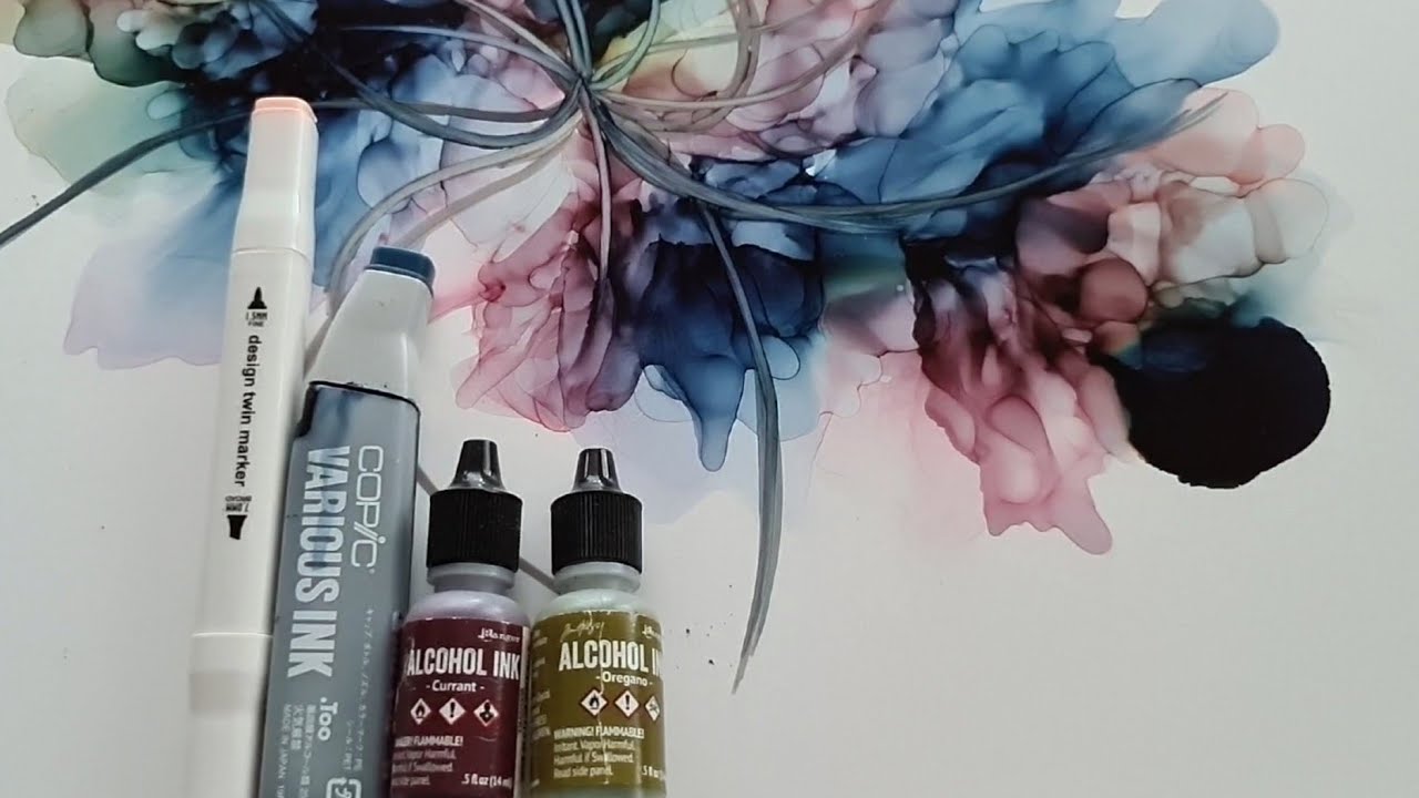 Abstract Alcohol Ink Color Bomb / Fluid Art Painting with Markers 180 ...