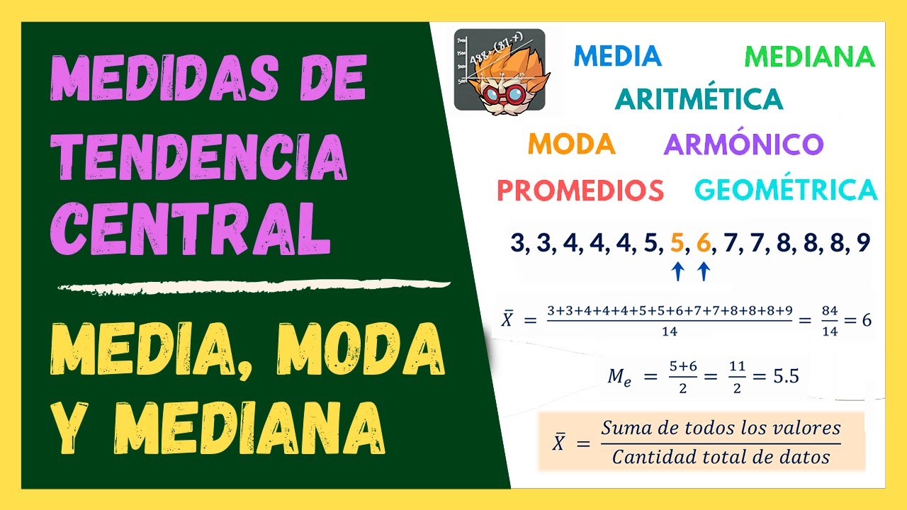 Media, Mediana y Moda - Medidas de Tendencia Central - YouTube