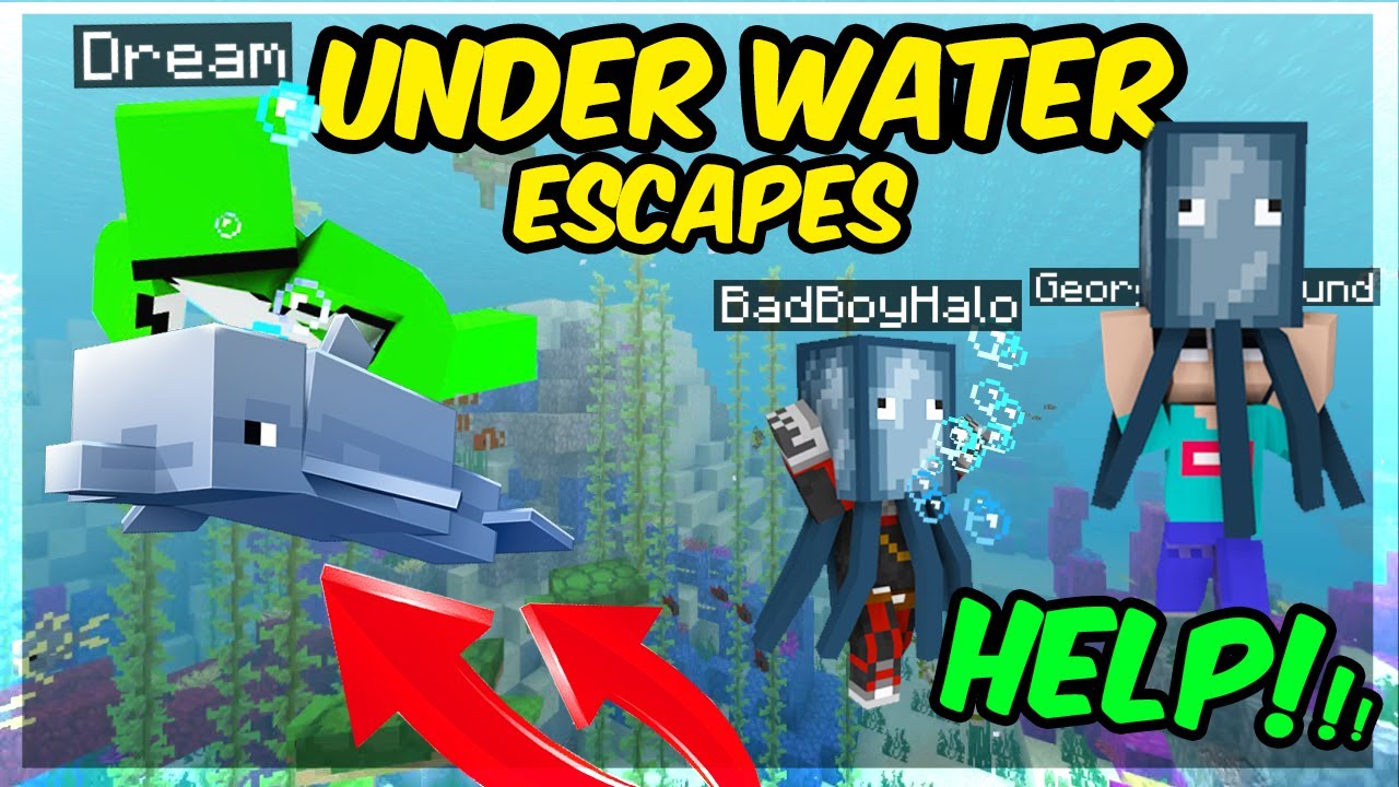 Dream Minecraft Manhunt Underwater Fight & Escape Compilation - YouTube