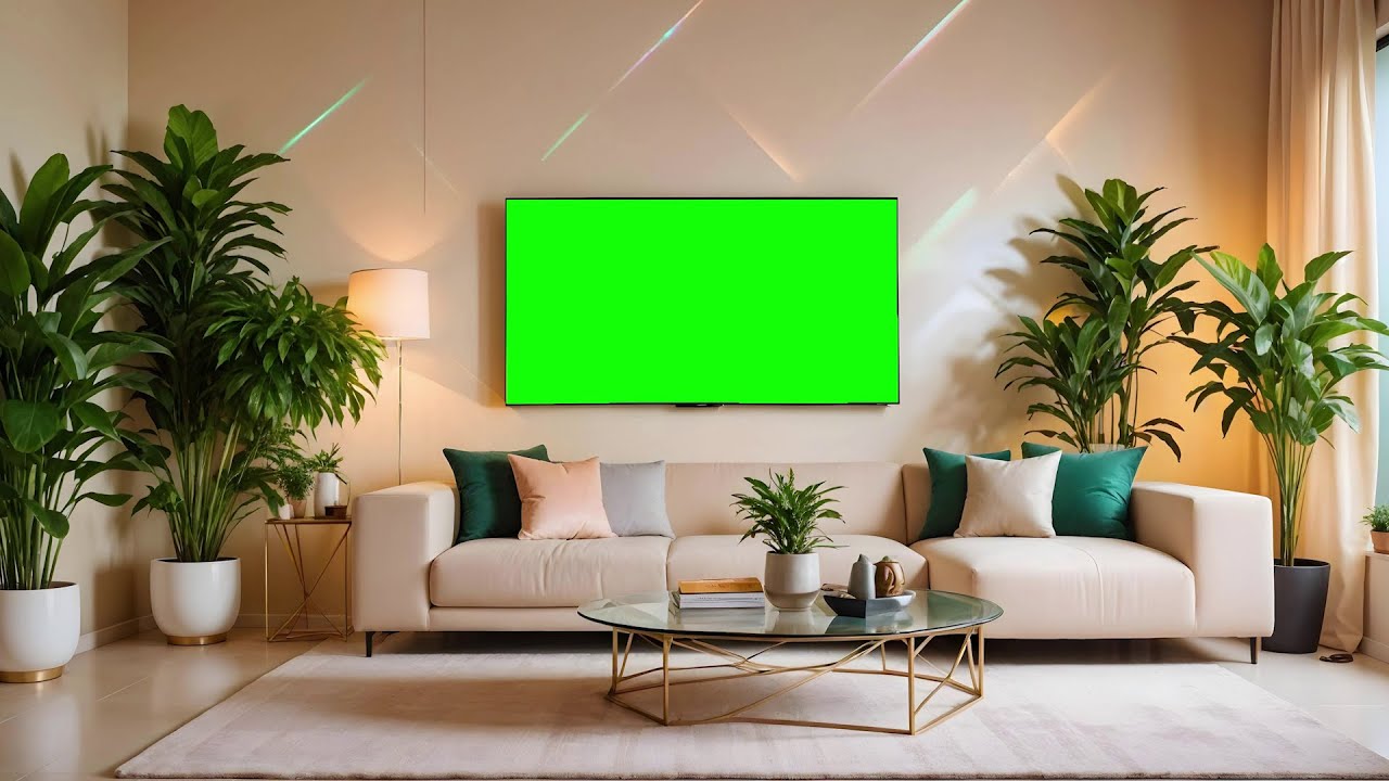 Home Interior living room green screen - YouTube