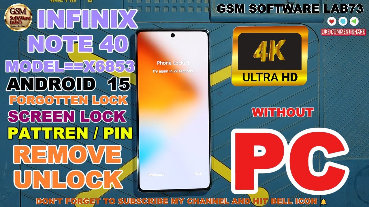Infinix Note 40 Hard Reset | Without PC |Infinix Note 40 Pattern/Pin ...