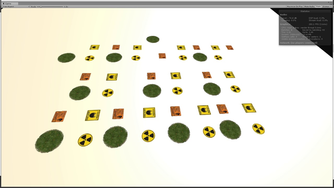 Decal atlas Batching using GPU instancing (Unity) 44 decal 1 draw call ...