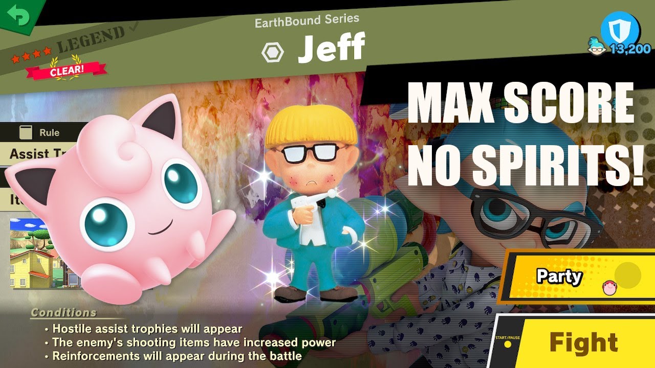 Super Smash Bros. Ultimate - Jeff no Spirits (MAX SCORE, NO DAMAGE ...