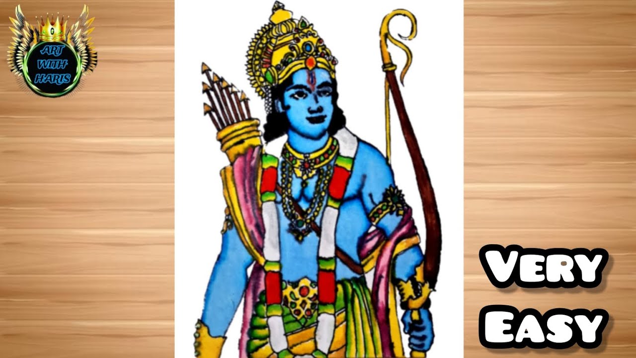 Shri Ram Drawing | How to draw lord Shri ram | Lord Shri Ram drawing ...