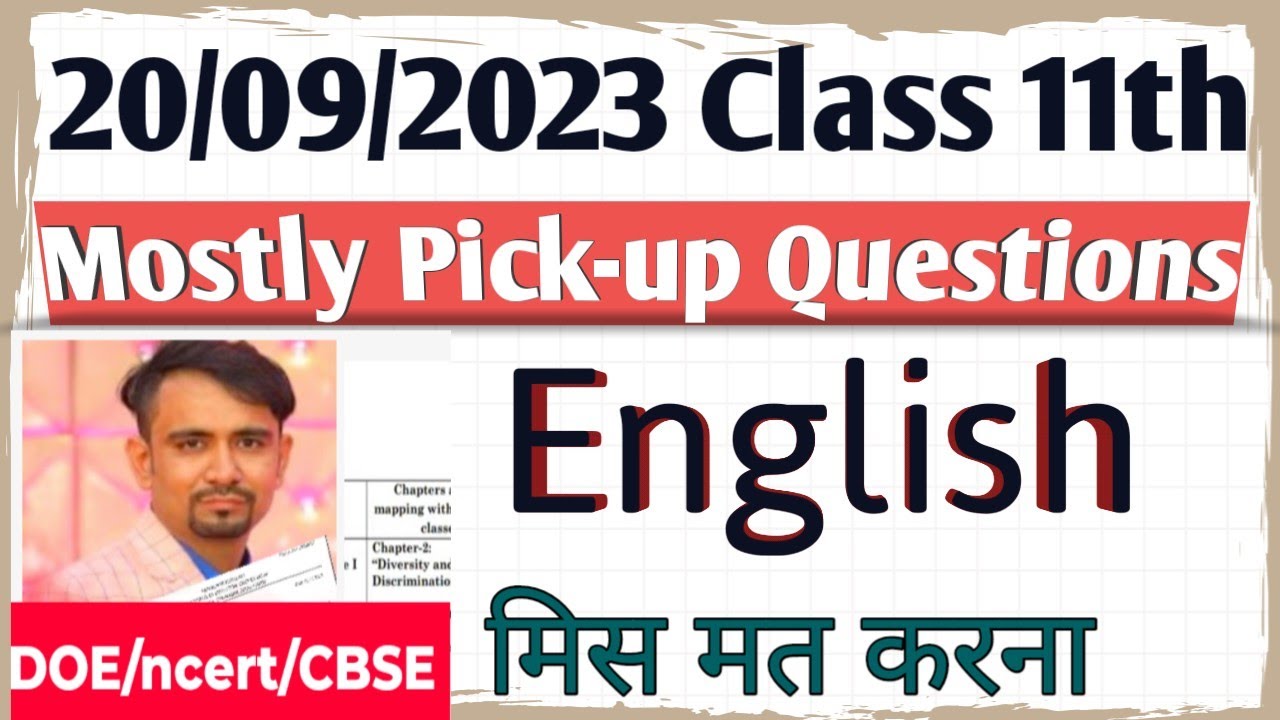 class 11th english most important questions for mid term exam 2023 ...