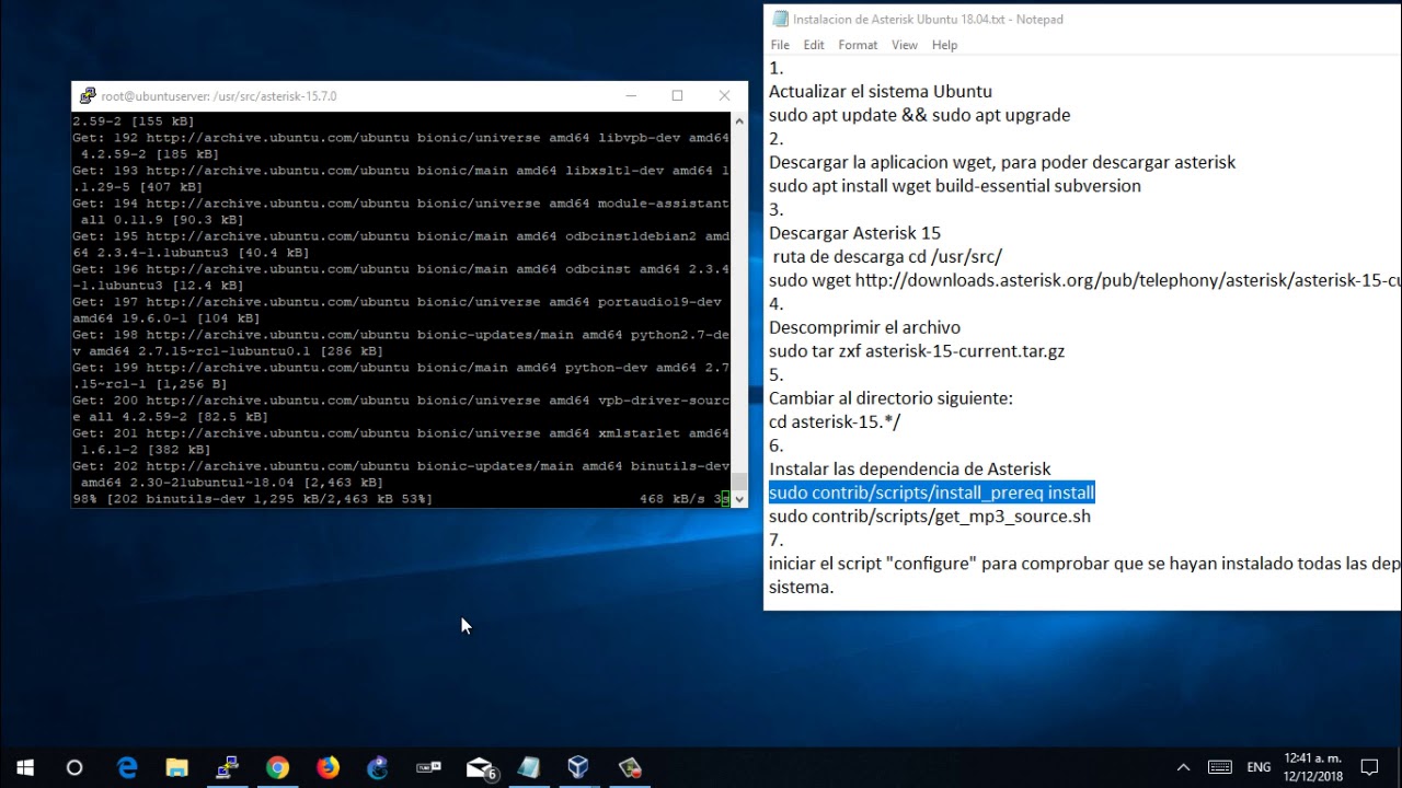 Instalacion De Asterisk 15 En Ubuntu Server 1804 Paso A Paso Youtube